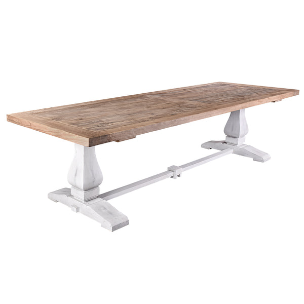 Timber table white legs store