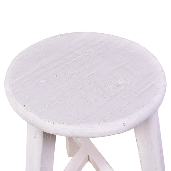 Homestead Stool Round - White - Alliance Furniture