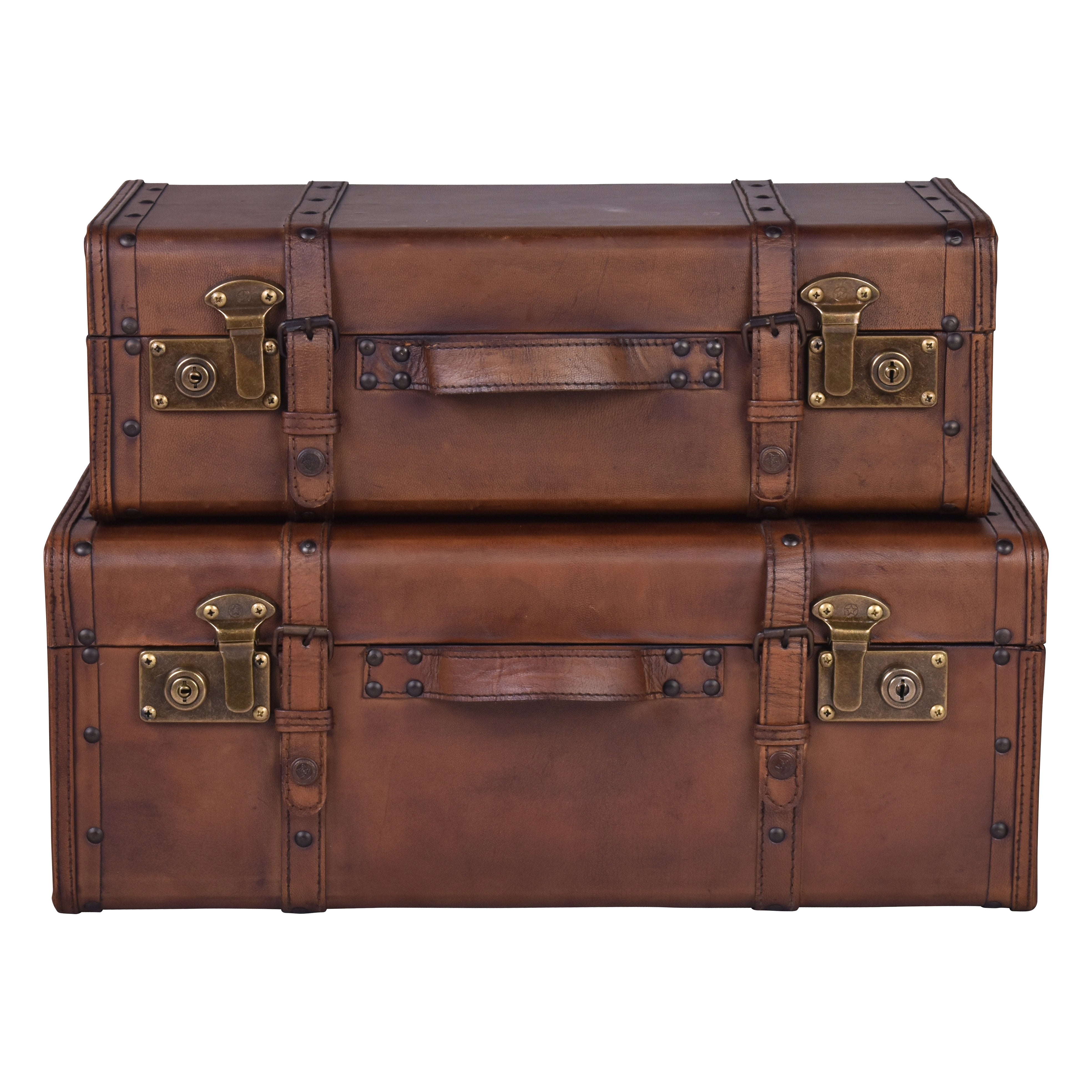 Majut Set Of Leather Trunks - Alliance Furniture